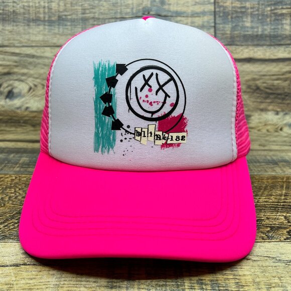 RetroRoots | Accessories | Blink 82 Mens Trucker Hat Pink Snapback ...